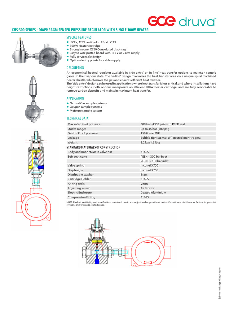 XHS-300 Techline Datasheet English | PDF | Valve | Manufactured Goods