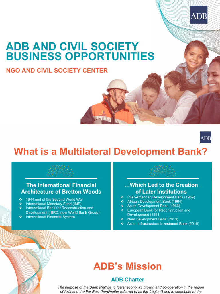 ADB and Civil Society Business Opportunities - Full Slides With Appendix | PDF | Asian ...