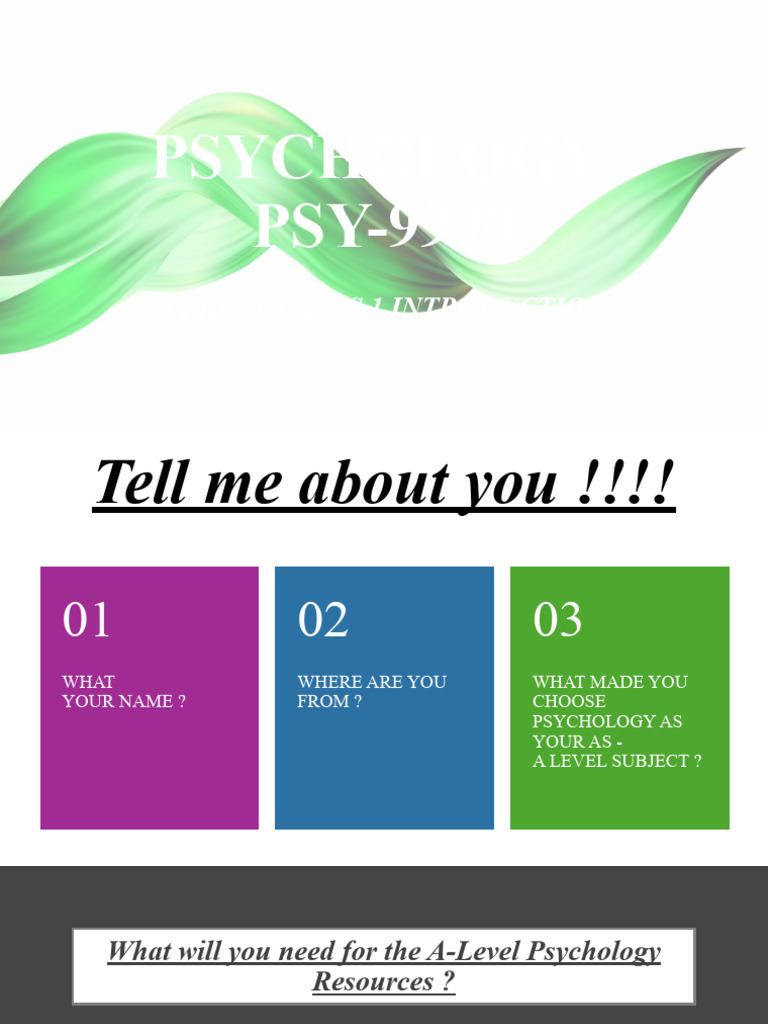 A Level Lesson 1 | PDF | Psychology | Industrial And Organizational ...