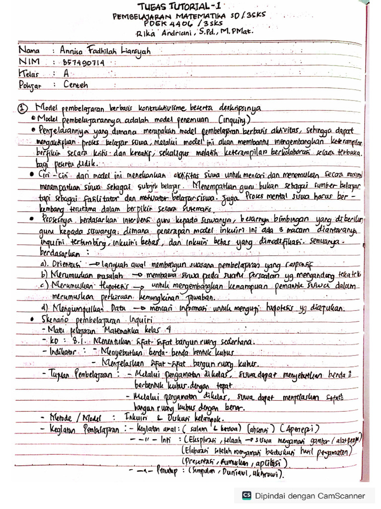 TT1 MTK - AnnisaFL - 857490714 | PDF