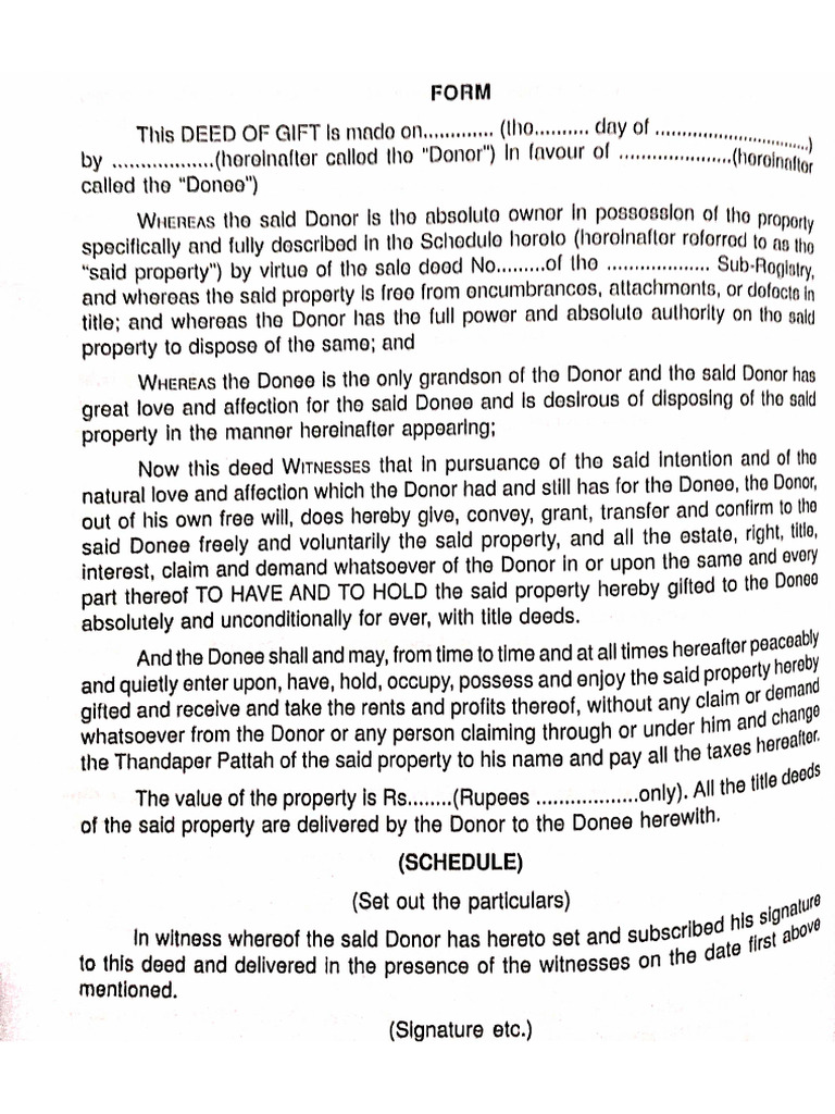 Gift Deed | PDF