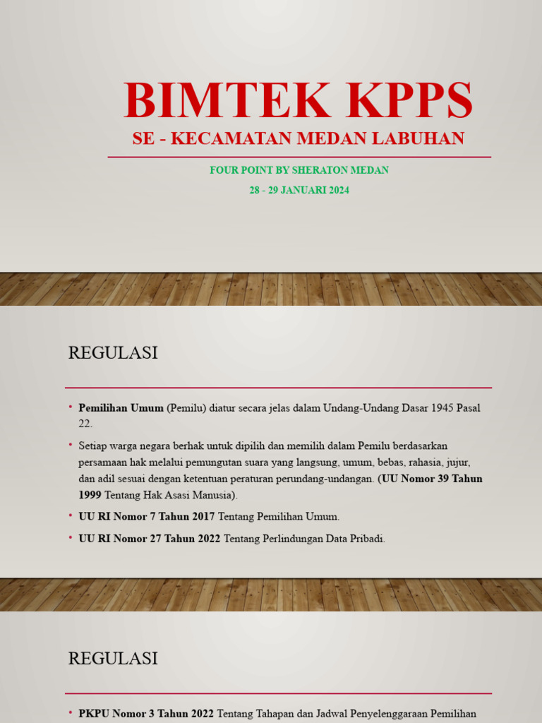 Materi Bimtek KPPS Medan Labuhan | PDF