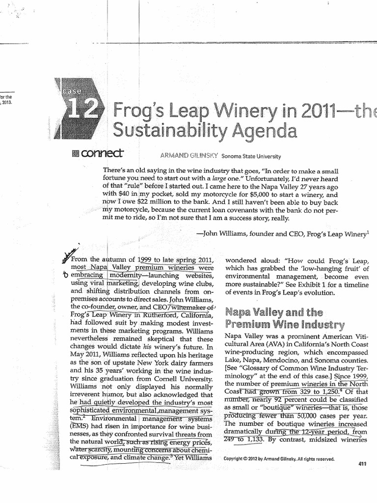 Frog Leap s Winery Case Study PDF