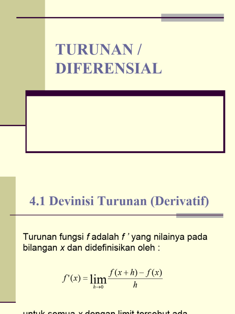 Turunan dan Diferensial: Teorema Dasar | PDF