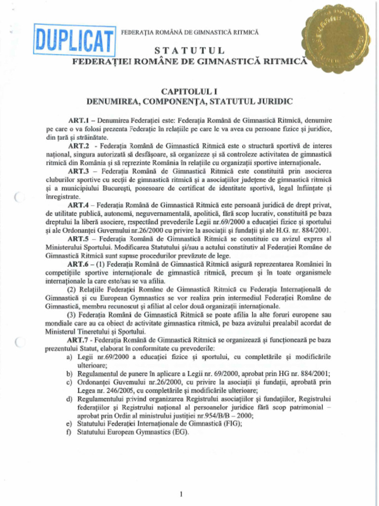 2023 Statut FRGR Anexe | PDF