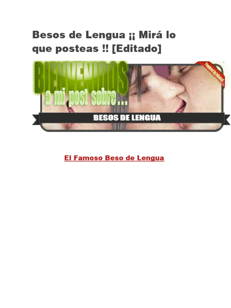 Besos de Lengua | PDF | Beso | Amor