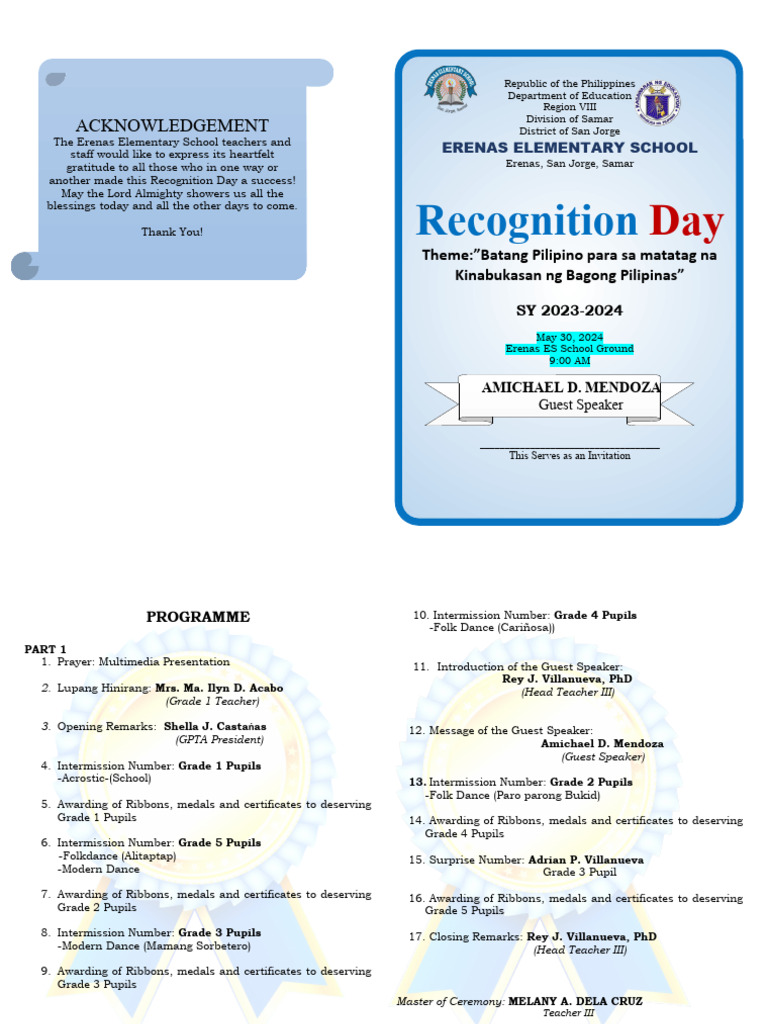 RecognitionDay Program 2024 | PDF | Philippines