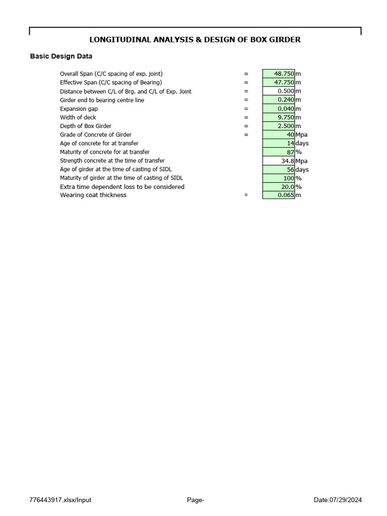 Design of PSC Box Girder Bridge | PDF | Prestressed Concrete | Applied And Interdisciplinary Physics