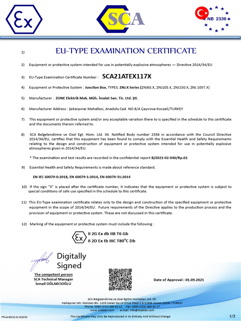 Sertifika ZNJ.X SERIES | PDF | Electrical Engineering
