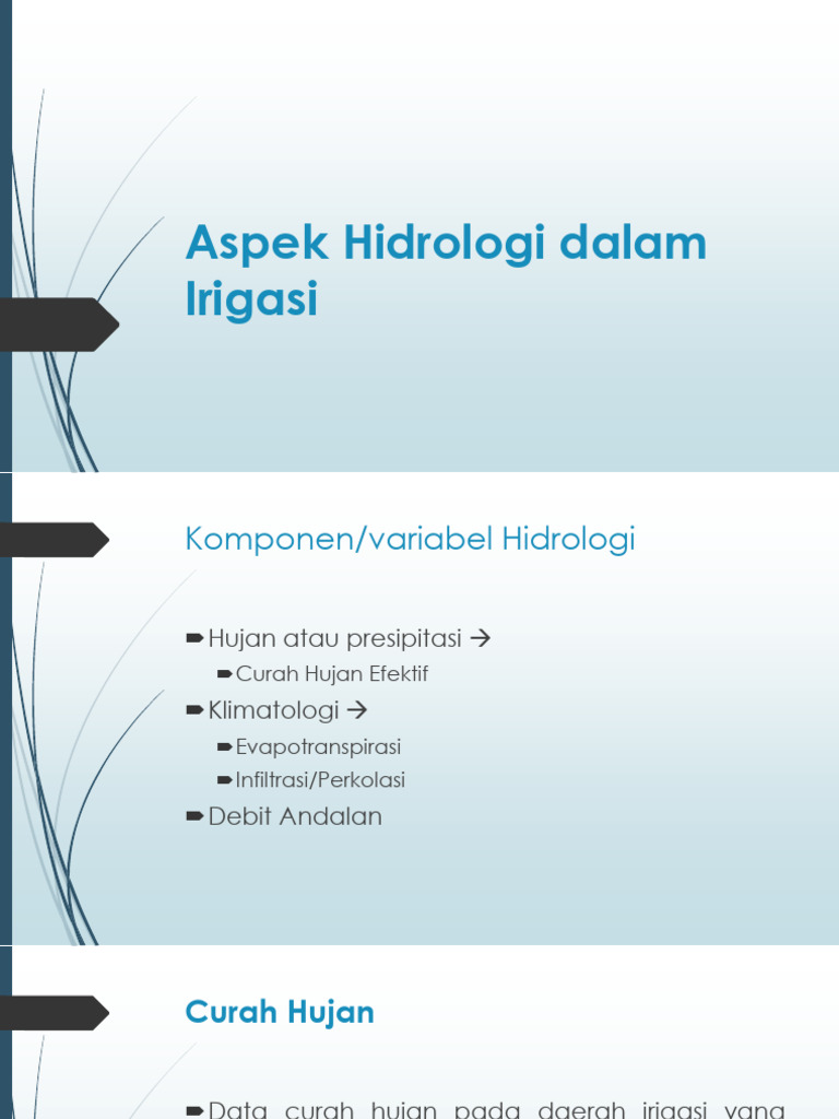 Presentation4 Aspek Hidrologi Dalam Irigasi X | PDF