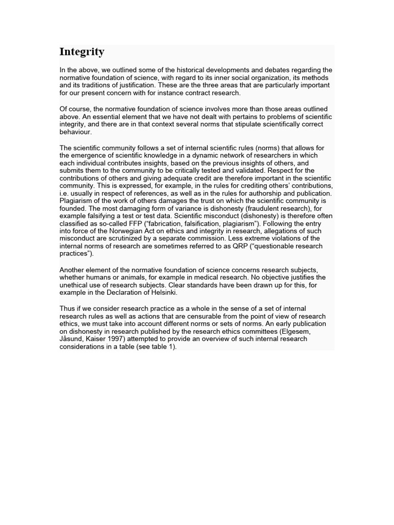 Integrity | PDF | Science | Falsifiability