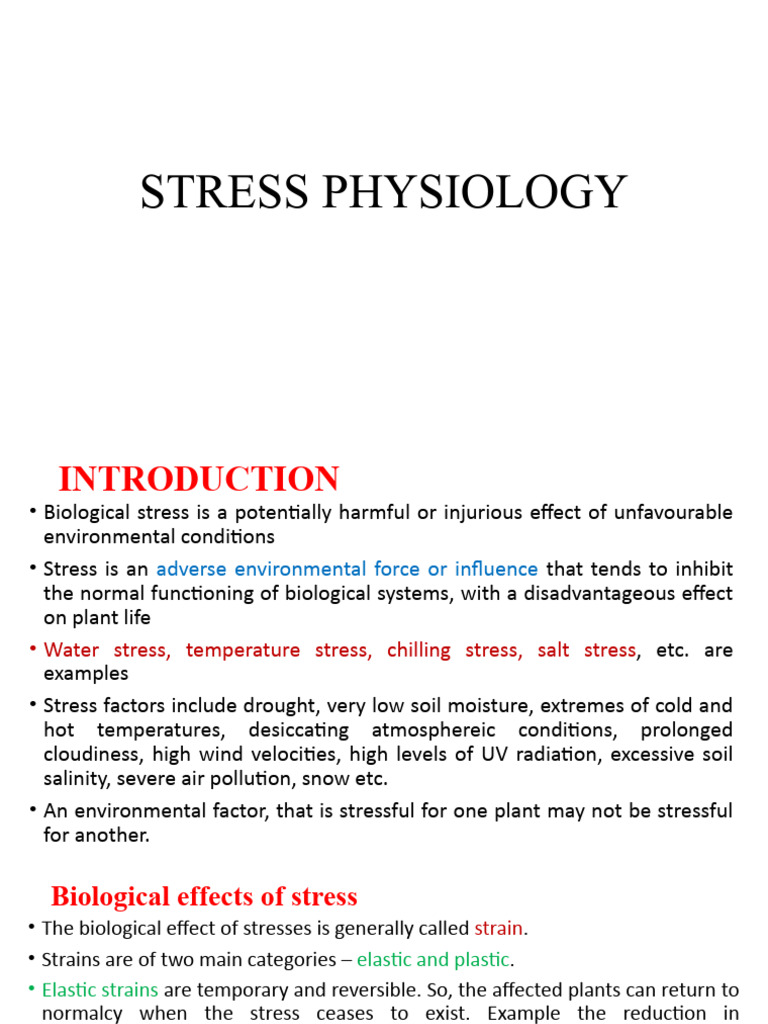 Stress Physiology Pdf Drought Soil
