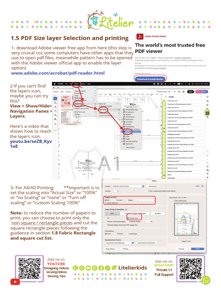 PDF Layer Printing Guide for Sewing | PDF