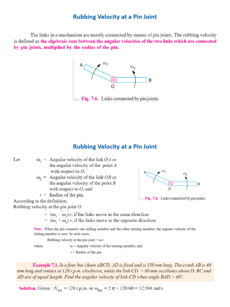 Enme414 Ch 03 Velocity In Mechanisms 2 Pdf