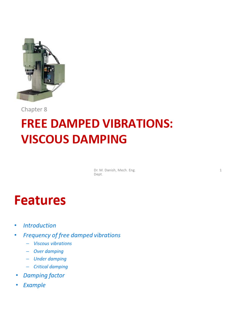 ENME414-Ch.08-Free Damped Vibrations | PDF | Damping | Oscillation