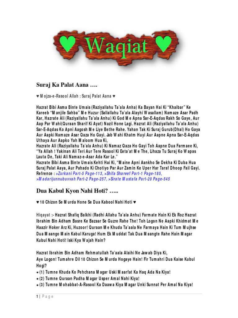 Waqiat - Roman Hindi | PDF