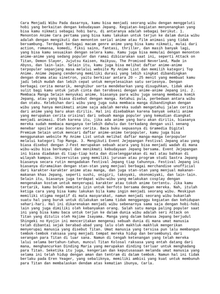 Cara Jadi Wibu | PDF