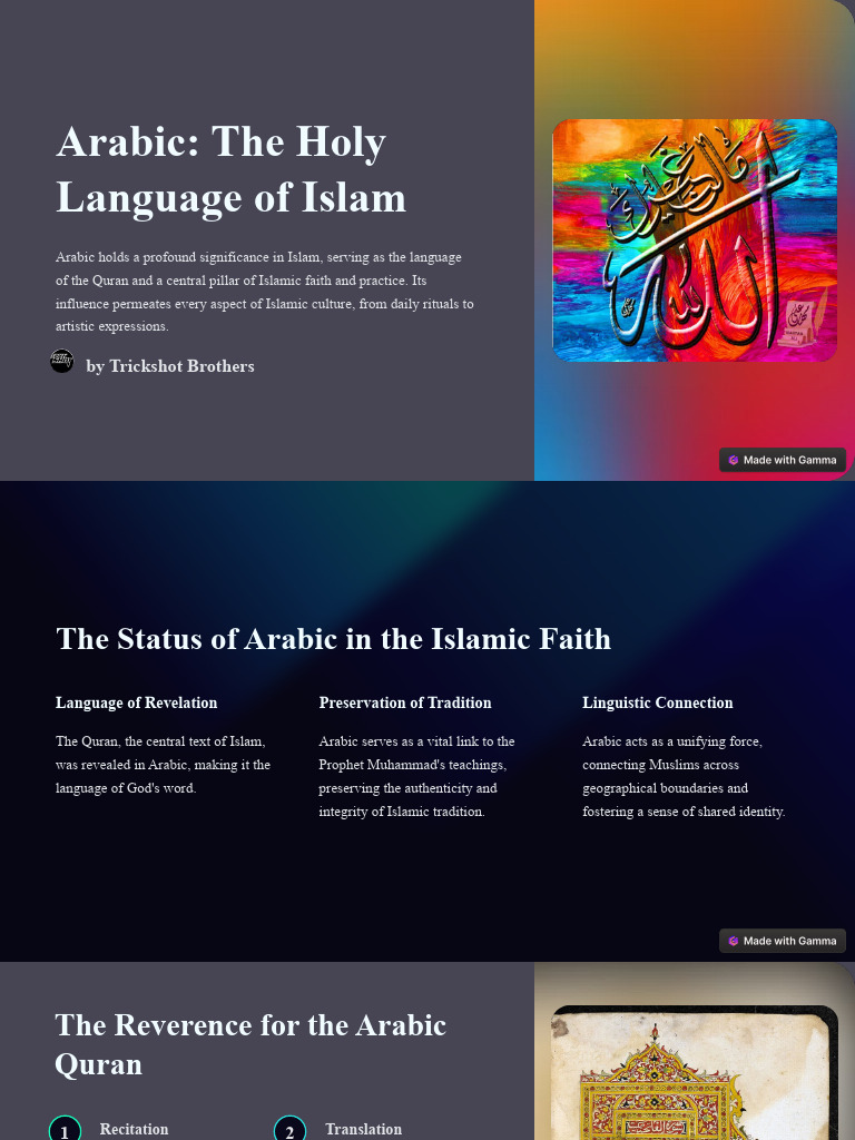 Arabic The Holy Language of Islam | PDF | Quran | Islam