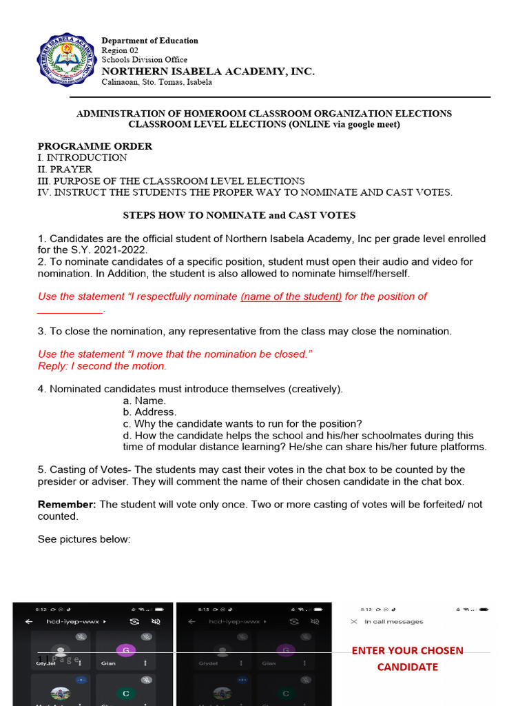 Class Level Election Official Ballot | PDF | Accountability | Elections