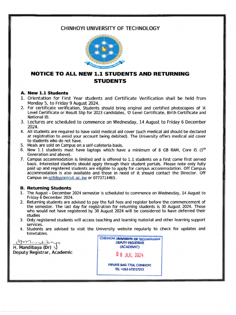 Returning Students | PDF