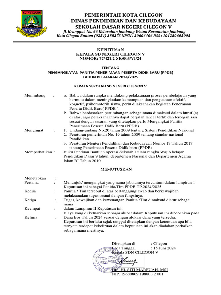 SK PPDB 2024-2025 | PDF