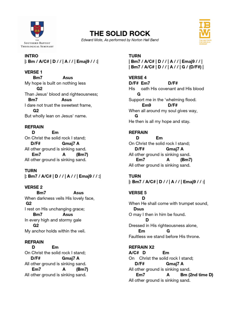 The+Solid+Rock+ +Nhb+Chords - Docx+ | PDF | Systematic Theology | Theology