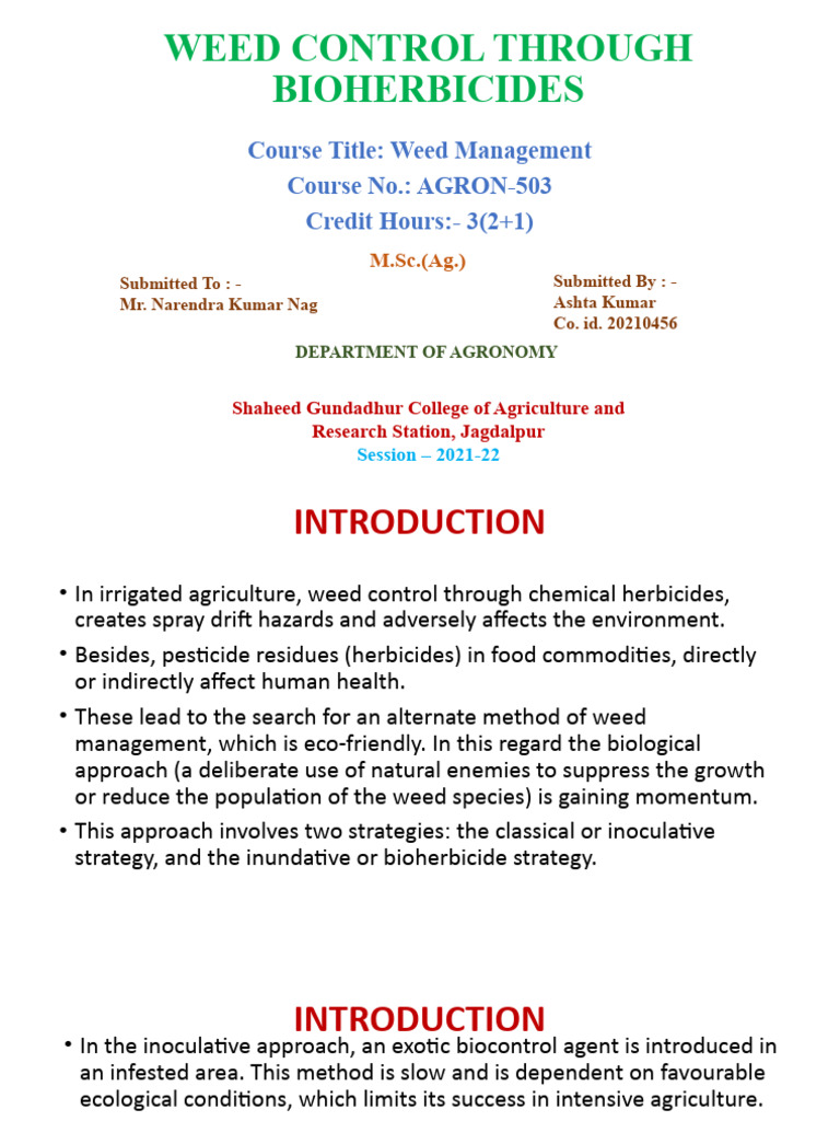 13weed Control Through Bio-Herbicides | PDF | Fungus | Herbicide