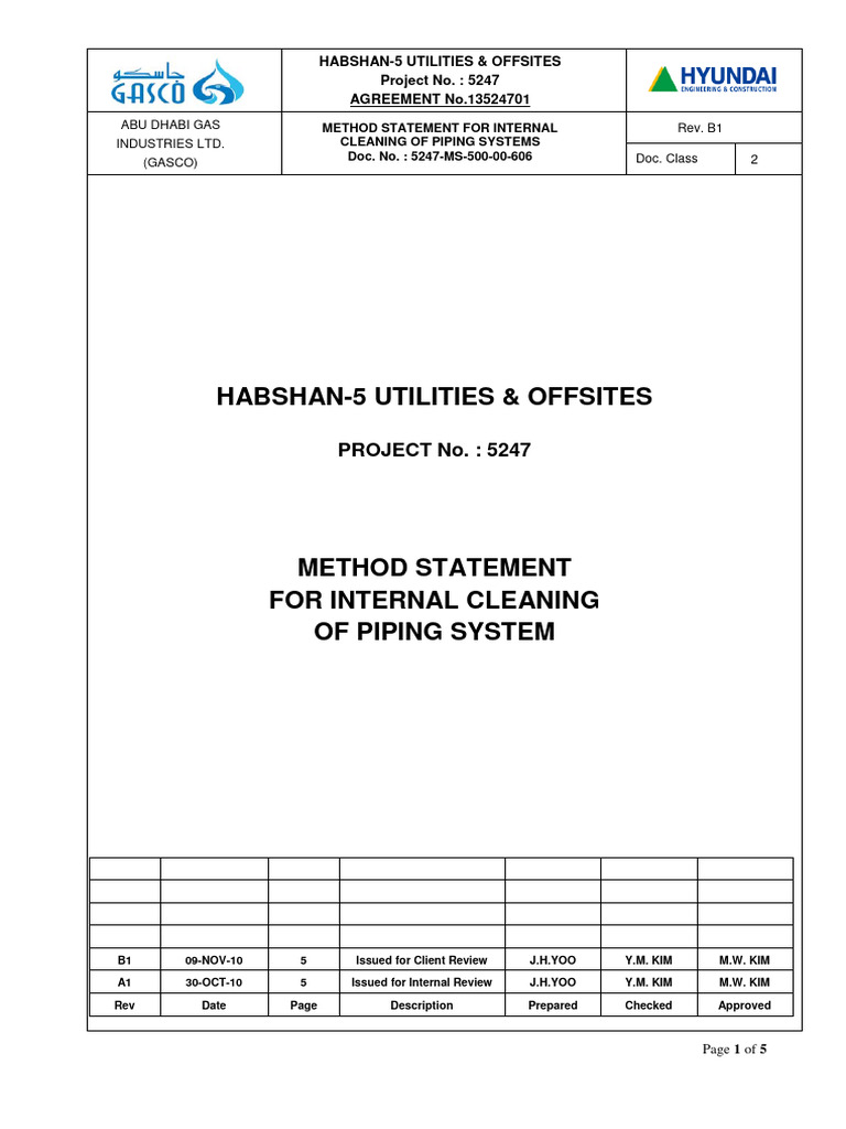 Internal Cleaning Method for Piping Systems | PDF | Pipe (Fluid ...