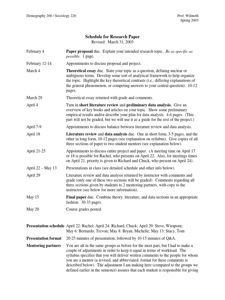 Research Paper Schedule & Guidelines | PDF | Science
