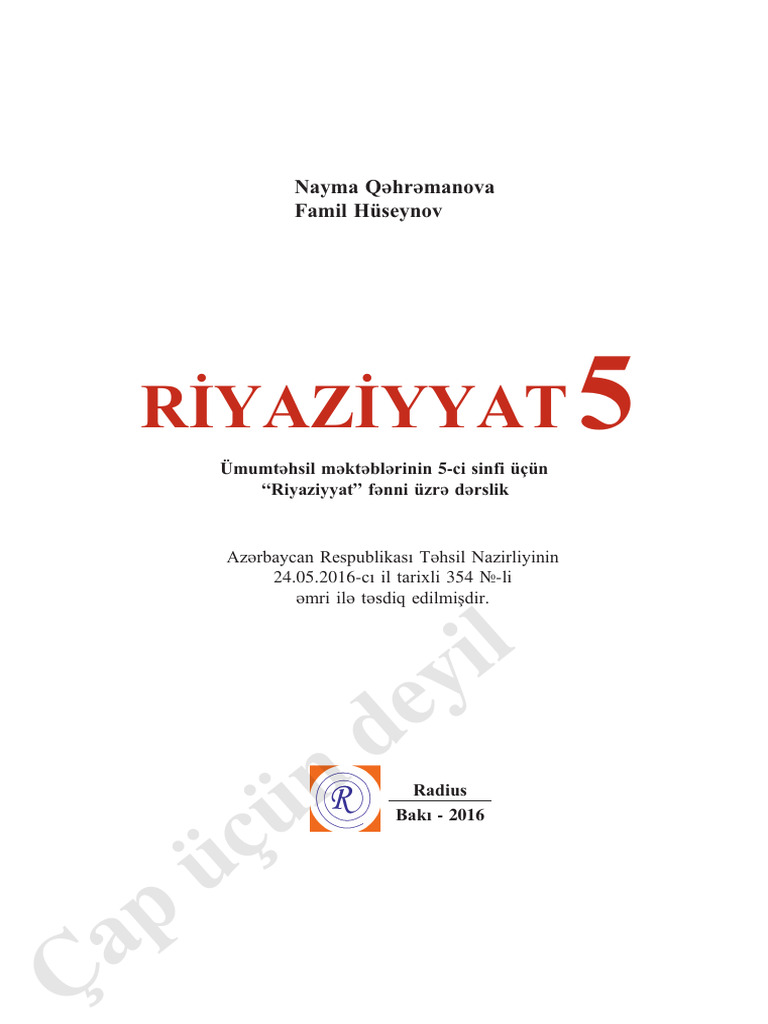 Riyaziyyat 5 | PDF