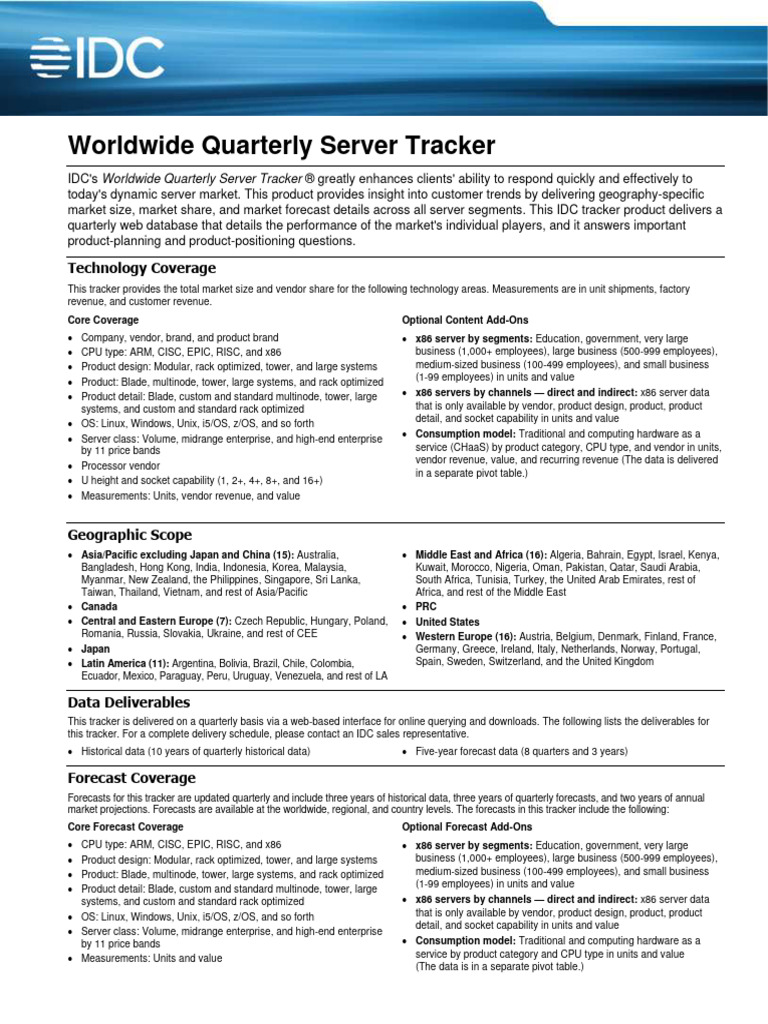 IDC Worldwide Quarterly Server Tracker - 2023 Aug | PDF | Operating System | Server (Computing)