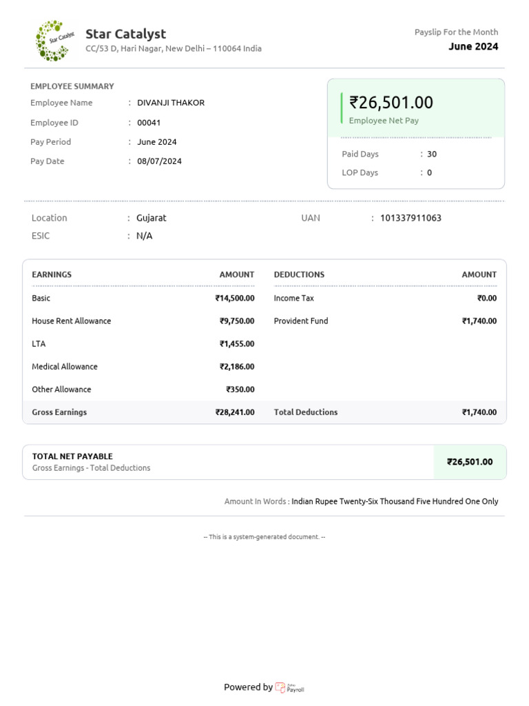 Payslip 00041 Jul 2024 5034523252189494949 1721802546096 | PDF
