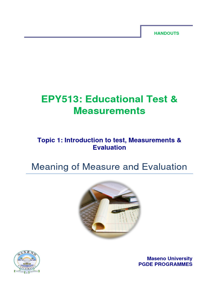 04 - Meaning of Measure and Evaluation | PDF | Measurement | Quantity