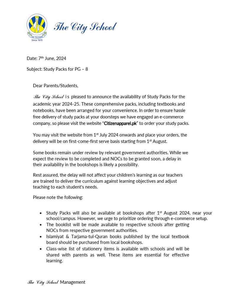 Study Packs 2024 - 2025 | PDF | Islamabad | World Politics