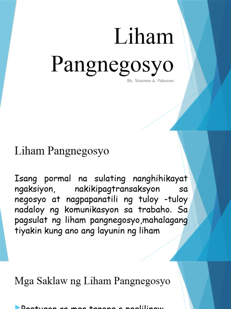 Liham Pangnegosyo | PDF