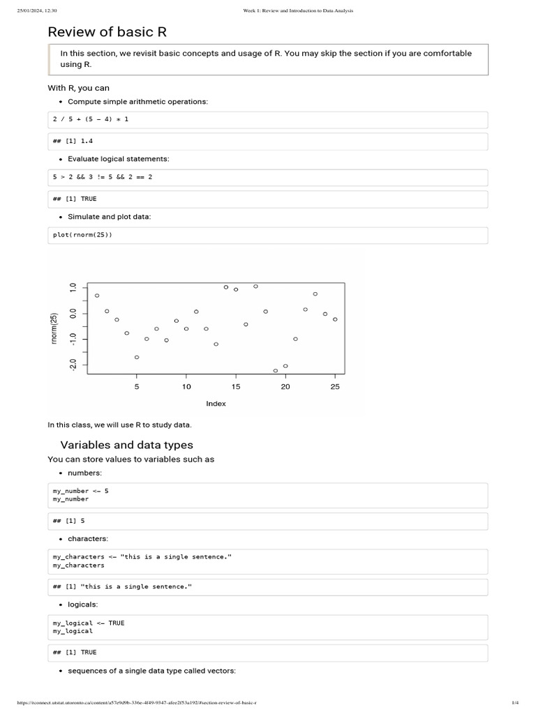 Week 1 - A.Reviews of Basics | PDF | Function (Mathematics) | Data