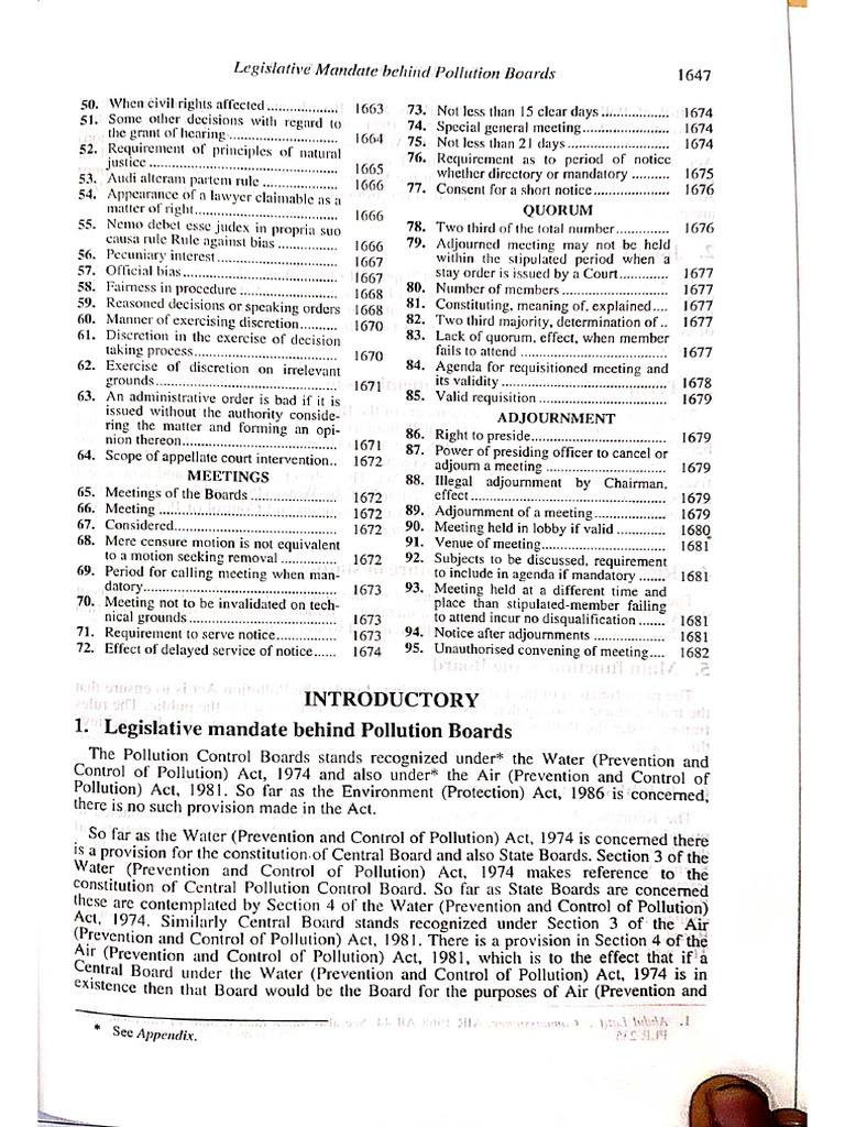 Legislative Mandate Behind Pollution Boards | PDF