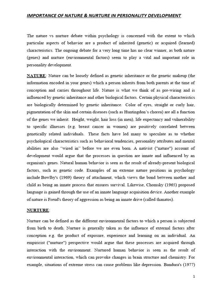 Nature & Nurture | PDF | Nature Versus Nurture | Heritability