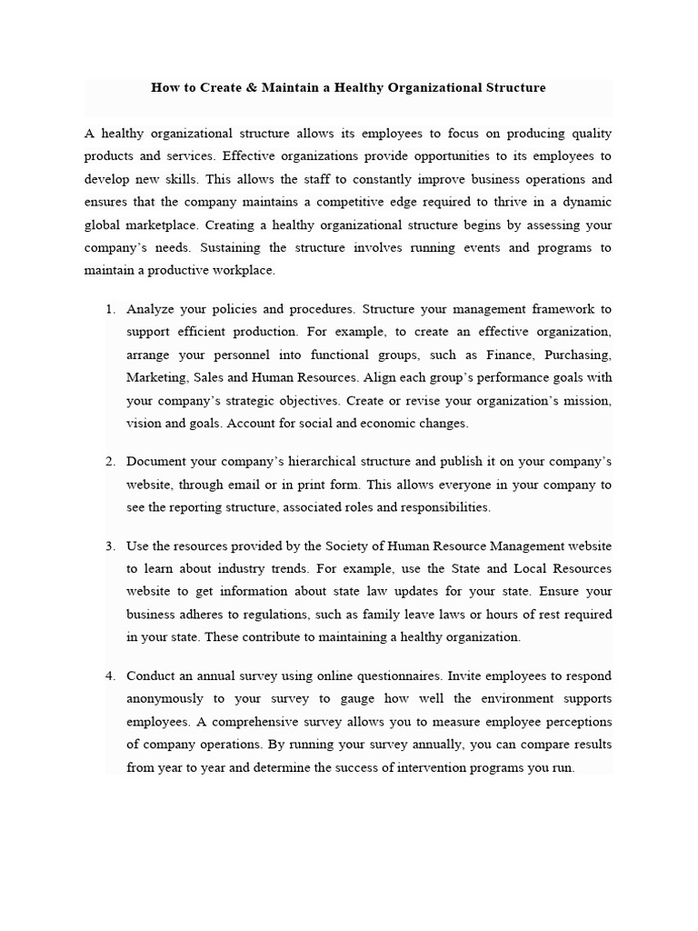 Creating Healthy Organizational Climate | PDF | Organizational ...