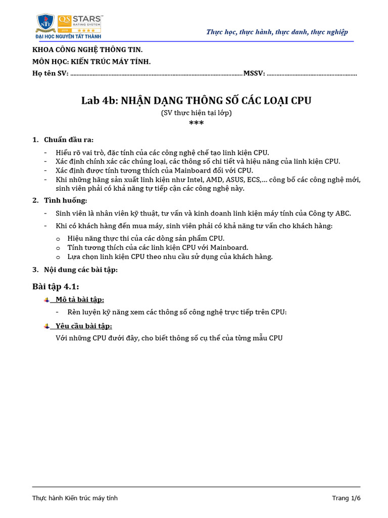 Lab 4b - CPU | PDF