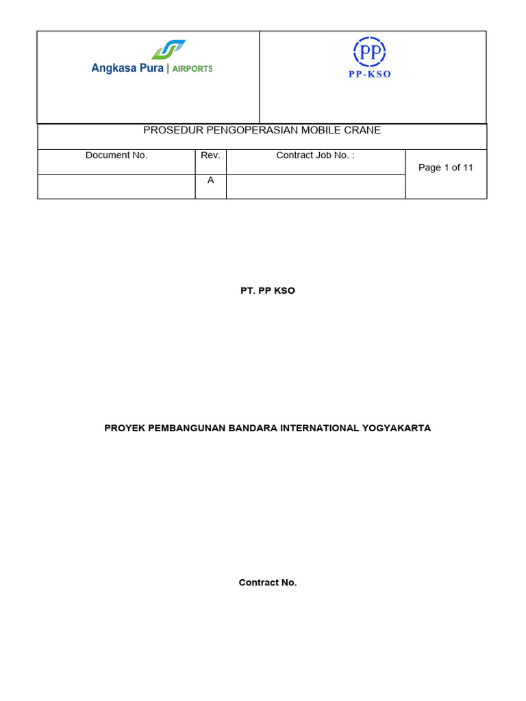 04 Prosedur Pengoperasian Mobile Crane PDF Free | PDF