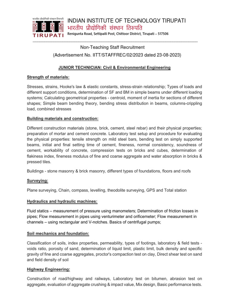 JT-CEE Syllabus | PDF | Beam (Structure) | Bending