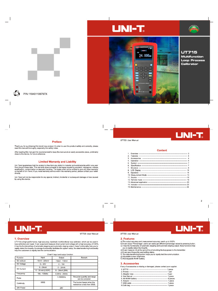 UT715 User Manual | PDF
