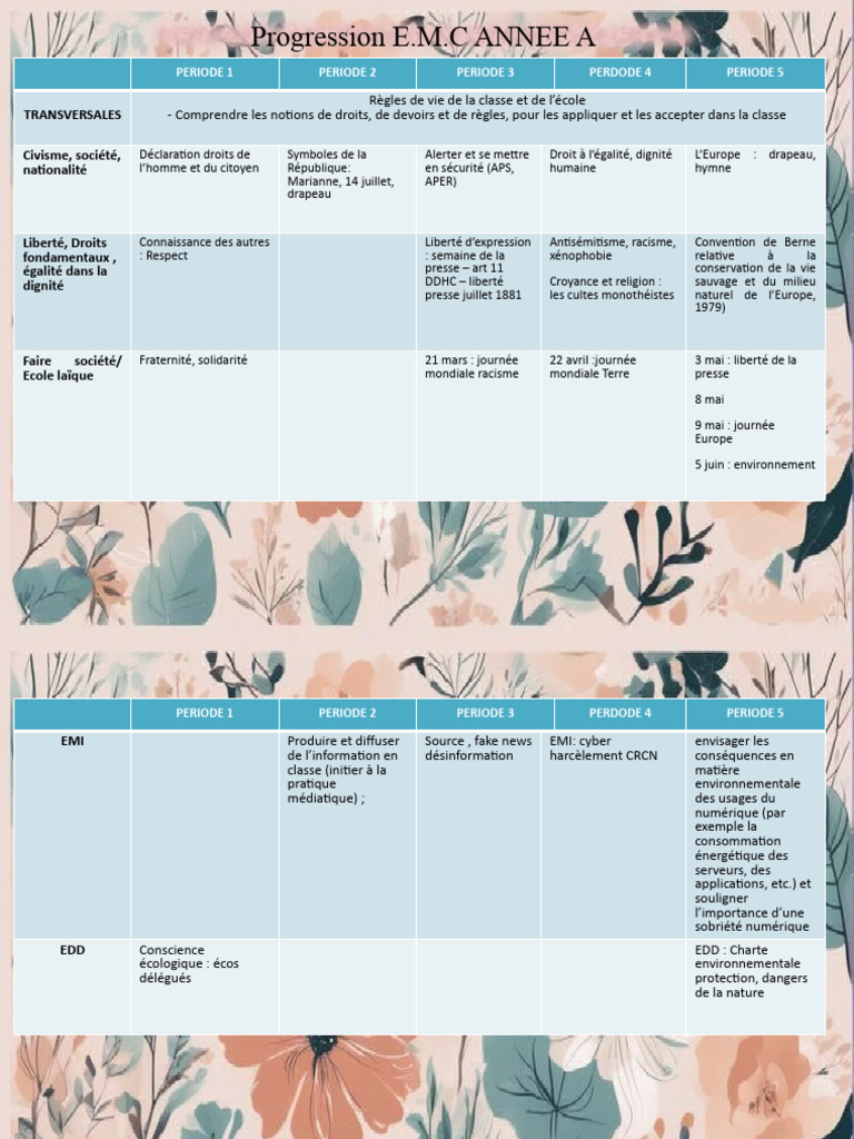 Progression EMC 2024 2025 | PDF | Programme informatique | Programmation