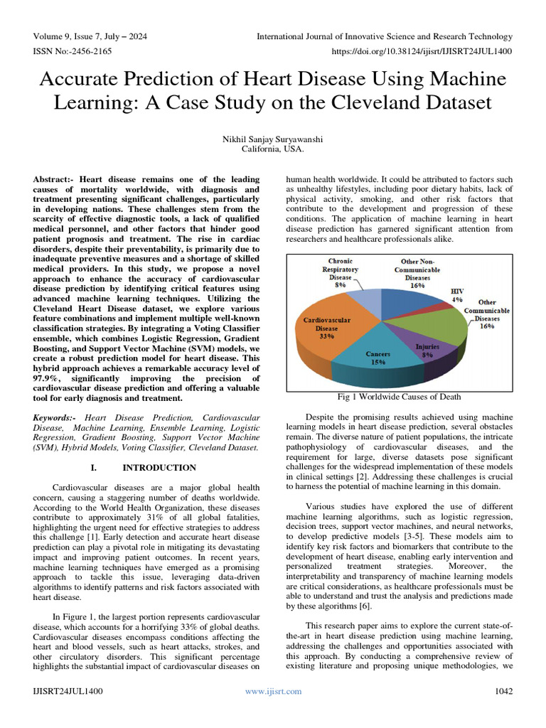 Accurate Prediction of Heart Disease Using Machine Learning: A Case ...