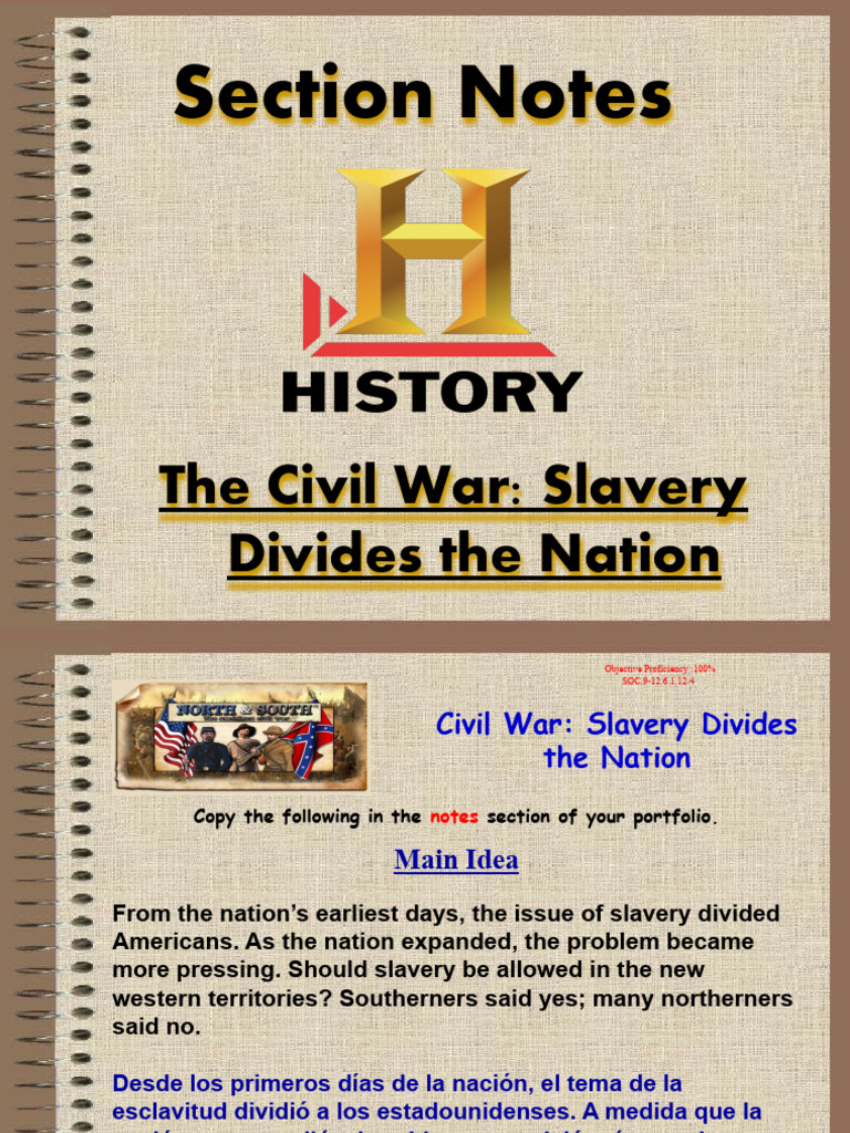 1 - Civil War - Slavery Divides The Nation | PDF