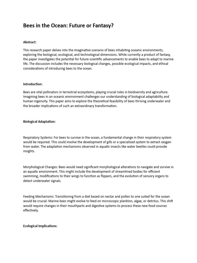 Bees in The Ocean | PDF | Ecology | Conservation Biology