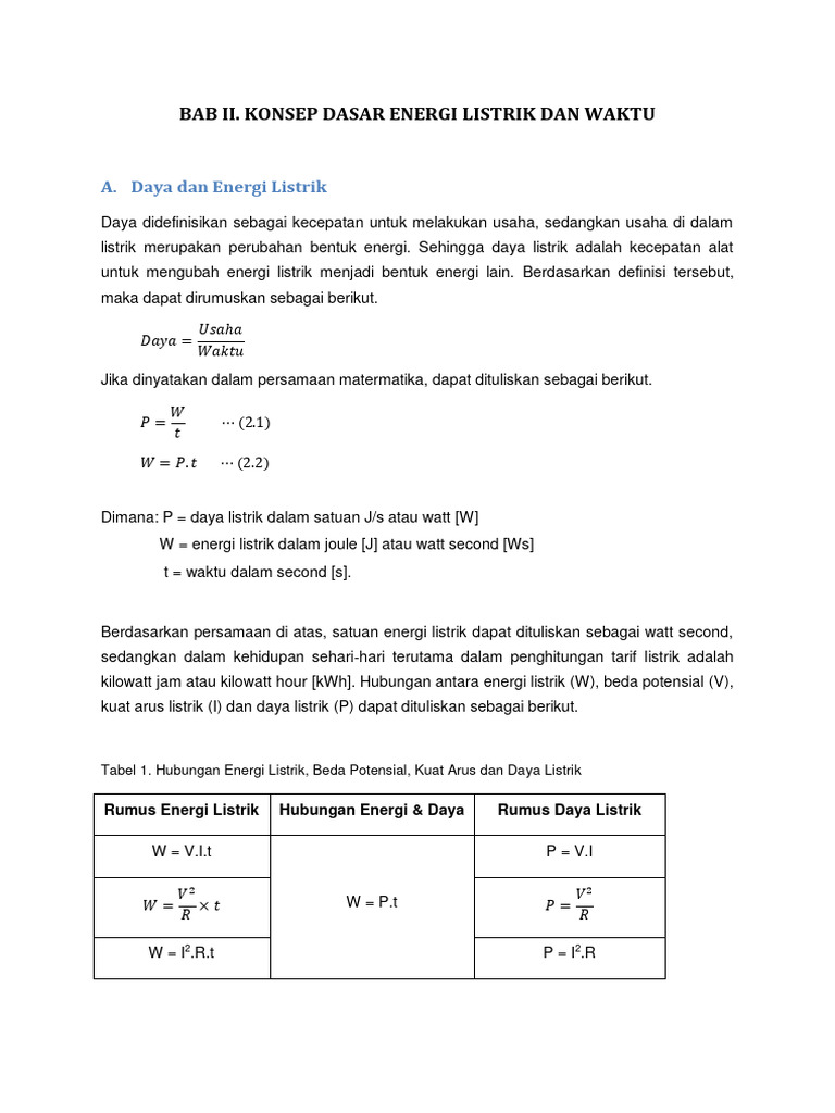 Dasar Energi Listrik | PDF