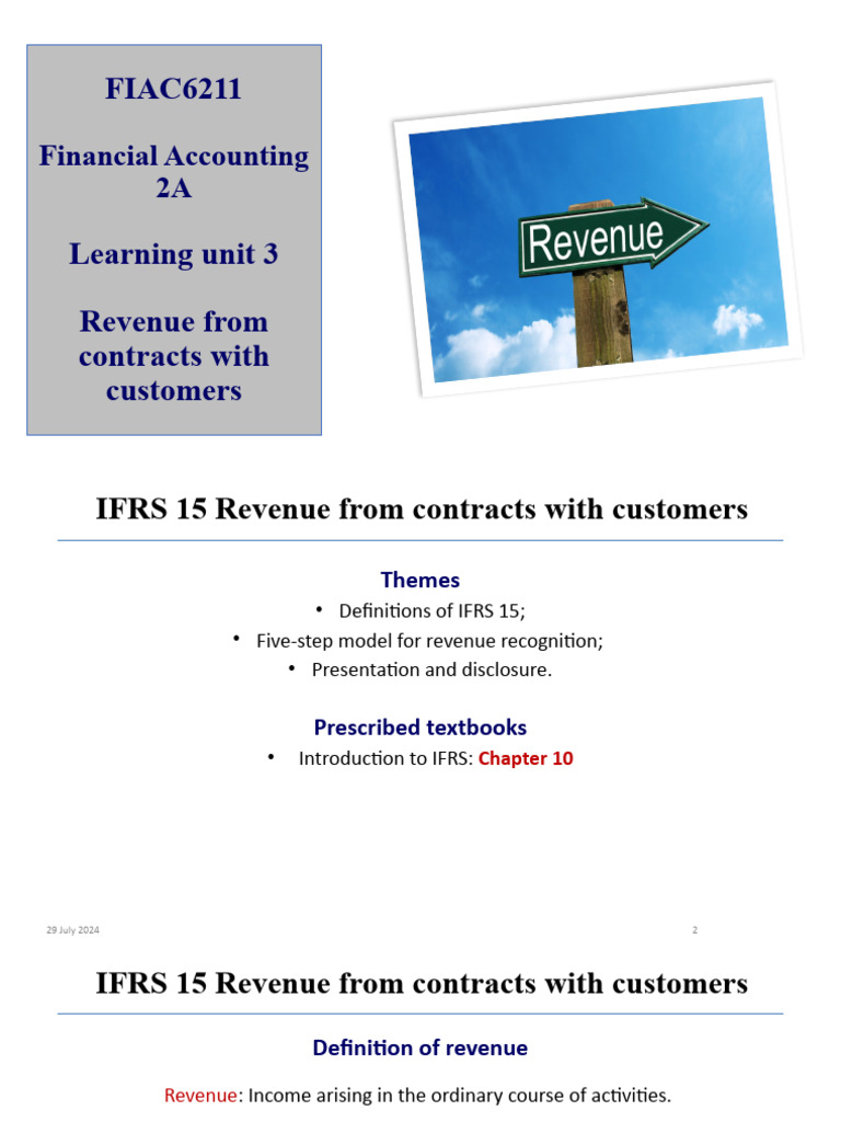 LU3 IFRS 15 Revenue Student | PDF | Revenue | International Financial ...