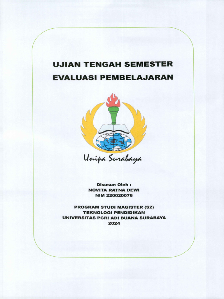 Uts - Eval - Nim. 220020076 - Novita Ratna Dewi - Kelas C | PDF